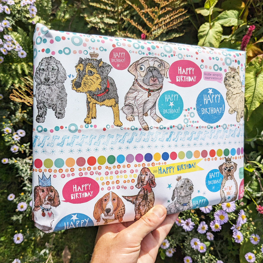 Recycled gift wrap - Birthday dogs – Alice Palace